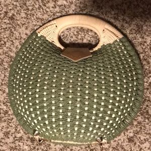 Bags | Green Shell Woven Straw Rattan Purse | Poshmark